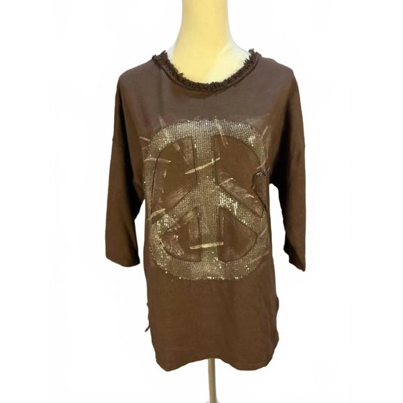 Urban Mangoz | Tops | New Urban Mangoz Womens Peace Bling Top In Brown ...